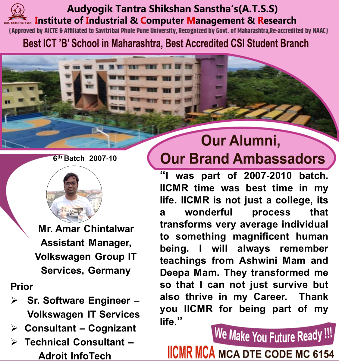 IICMR - Institute Of Industrial And Computer Management And Research